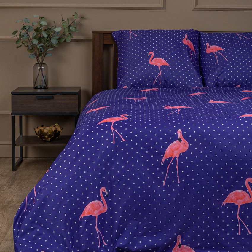 Постельное белье Flamingo (2 сп) Аморе Мио из микрофибры