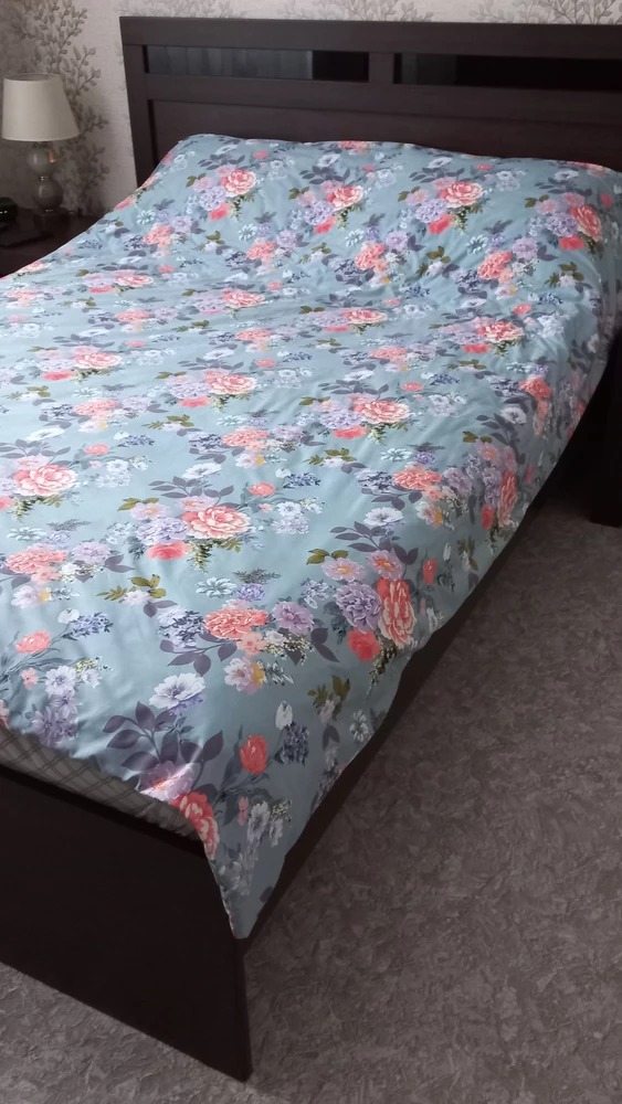Постельное белье Эмира голубой, серый Кассия из сатина